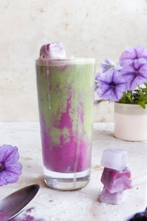 Iced Blueberry Matcha Latte Recipe - Cooking With Parita