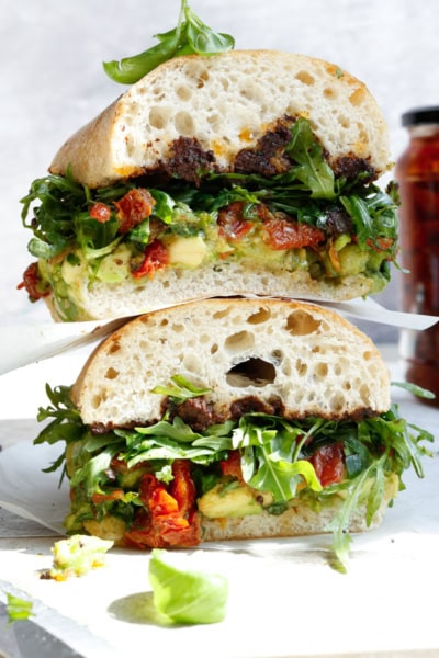 Avocado Arugula Sun-Dried Tomato Sandwich - Cooking With Parita